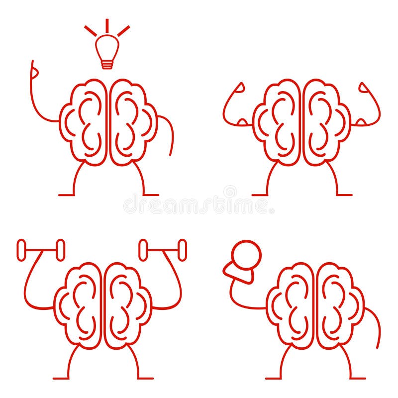 Brain power set stock vector. Illustration of cute, creative - 95287708