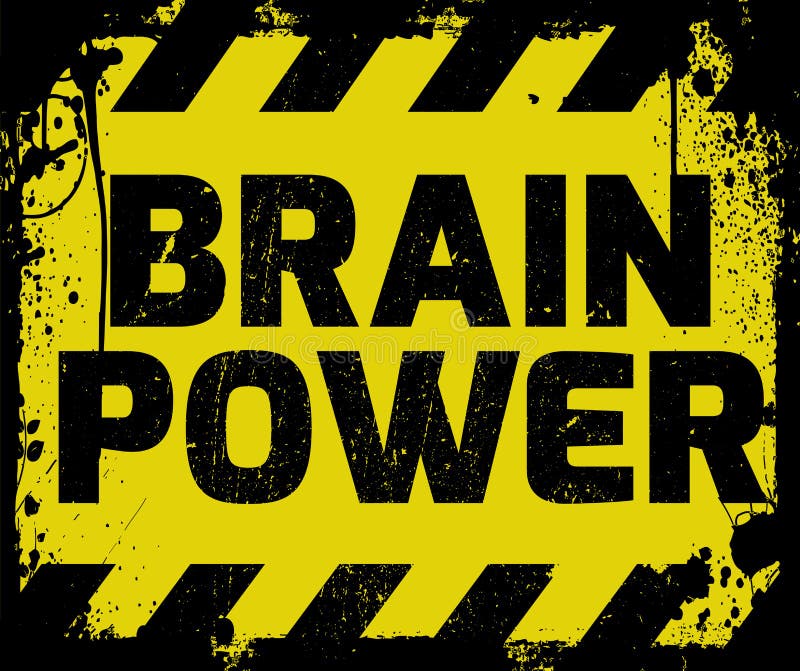 Brain Power sign stock vector. Illustration of caution - 83096328