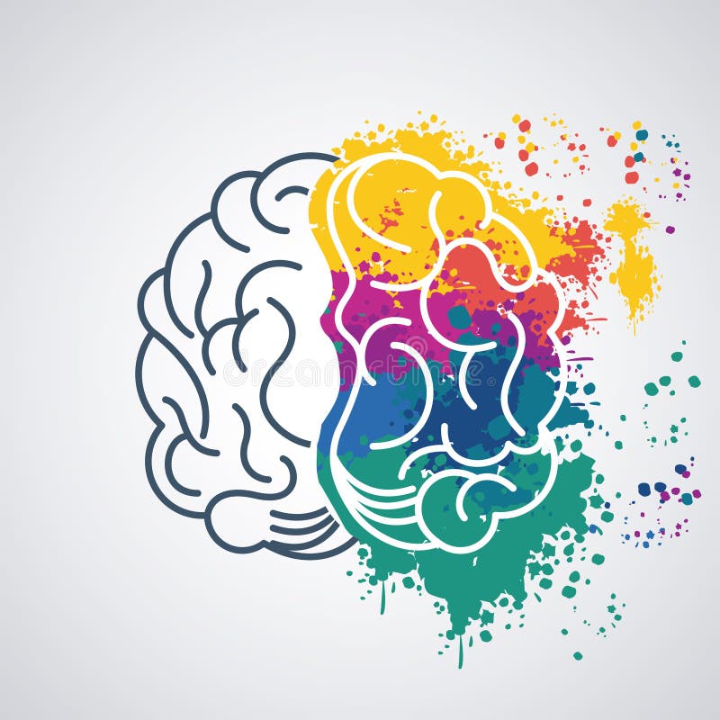 Brain Power Poster with Colors Splashing Stock Vector - Illustration of ...