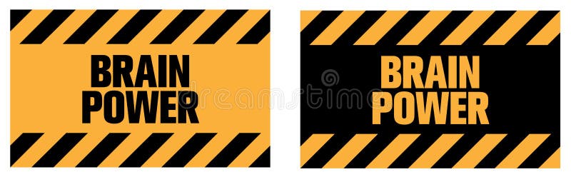 Brain Power warning sign. stock vector. Illustration of alert - 206911155