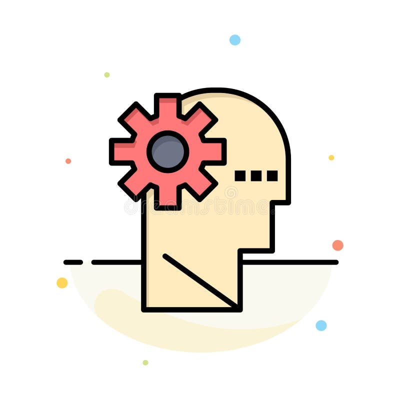 Brain, Process, Learning, Mind Abstract Flat Color Icon Template Stock ...