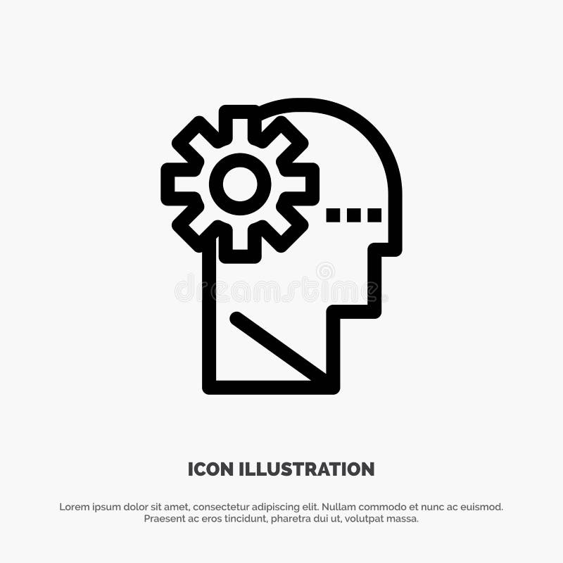 Brain, Process, Learning, Mind Line Icon Vector Stock Vector ...
