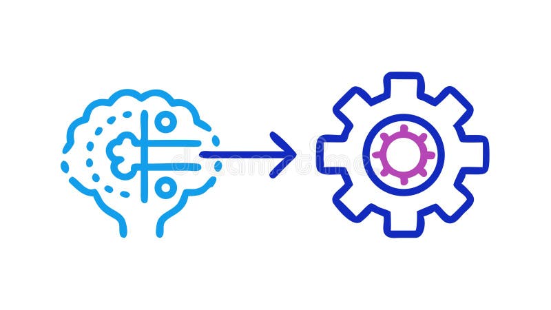 Brain Processing Information into Action Gear, Vector Design Generative ...