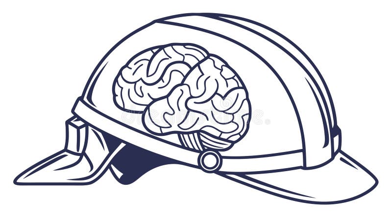 Brain Protection Concept with Safety Hard Hat, Vector Design Generative ...