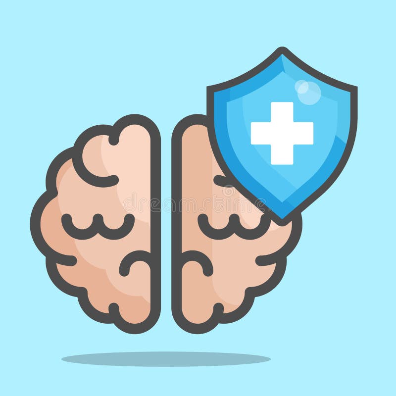Brain Protection Vector Illustration Stock Vector - Illustration of ...