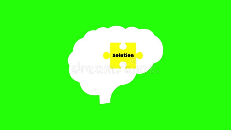 Brain Puzzle Animated Puzzle Brain Shaped Green Screen Thoughts Puzzles ...