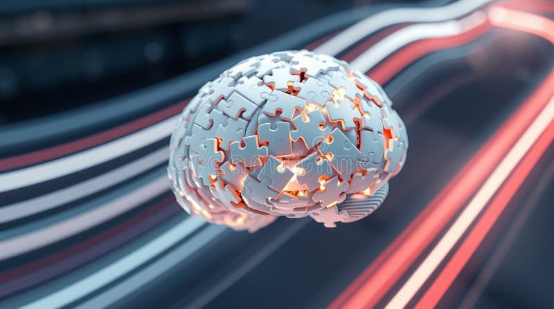 Brain Puzzle Concept: a 3D Model of a Brain Formed from Interlocking ...