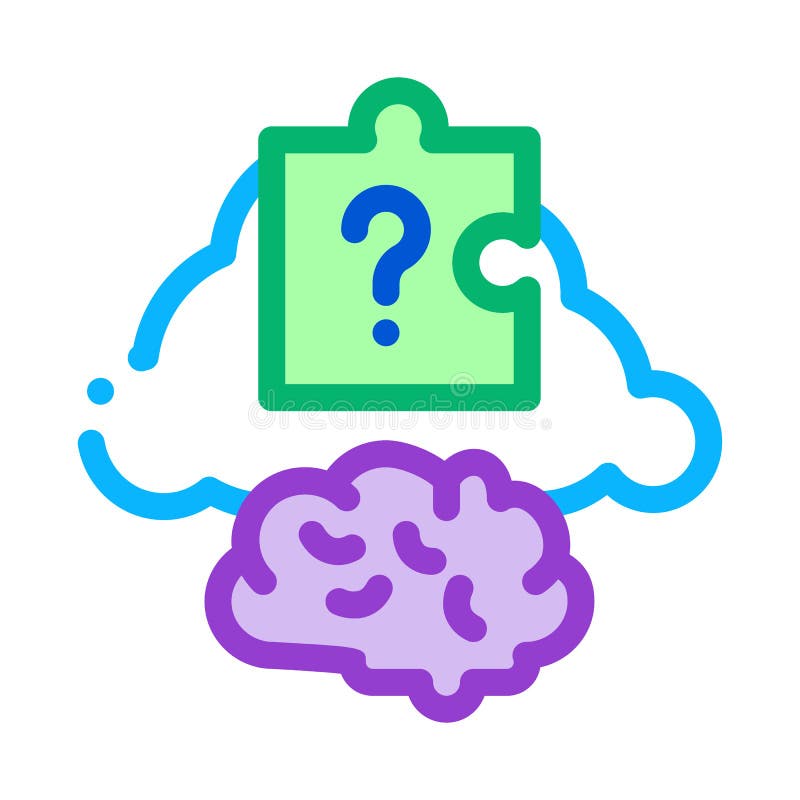 Brain Puzzle Doodle Icon Hand Drawn Illustration Stock Vector ...