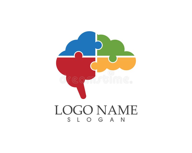 Brain Puzzle Logo Vector Illustration Stock Vector - Illustration of ...
