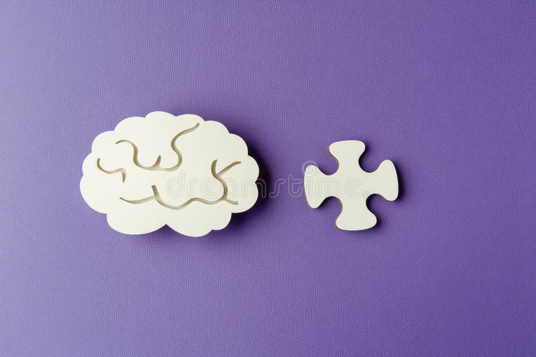 Brain and Puzzle Piece Symbolizing Intelligence and Problem Solving on ...