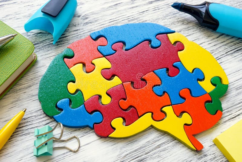 Brain from Puzzle Pieces. Creativity or Learning Concept Stock Image ...