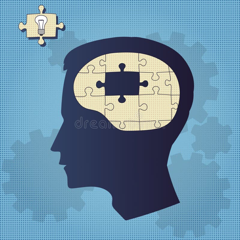Brain puzzle stock vector. Illustration of color, jigsaw - 52243455