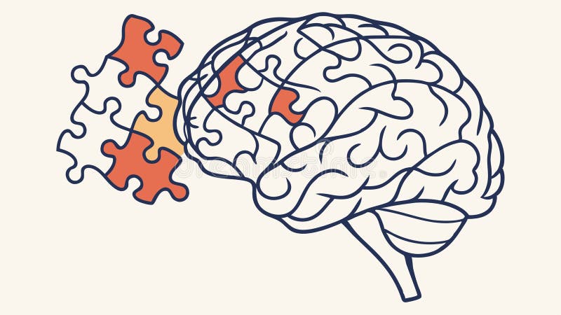 Brain with Puzzle Pieces. Problem Solving and Intellect, Vector Design ...