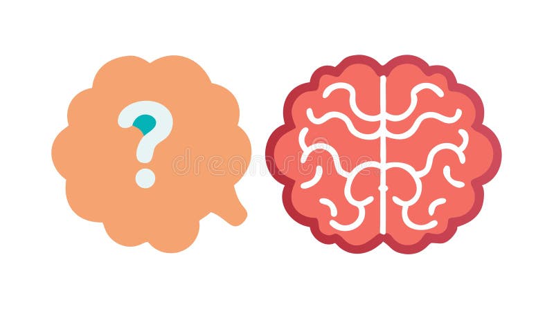 Brain Question Icon: Curiosity, Inquiry, and Cognitive Thought, Vector ...