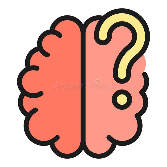 Brain Question Icon Vector Flat Stock Illustration - Illustration of ...