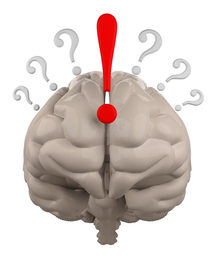 Brain with Question Mark 3d Rendering Stock Illustration - Illustration ...