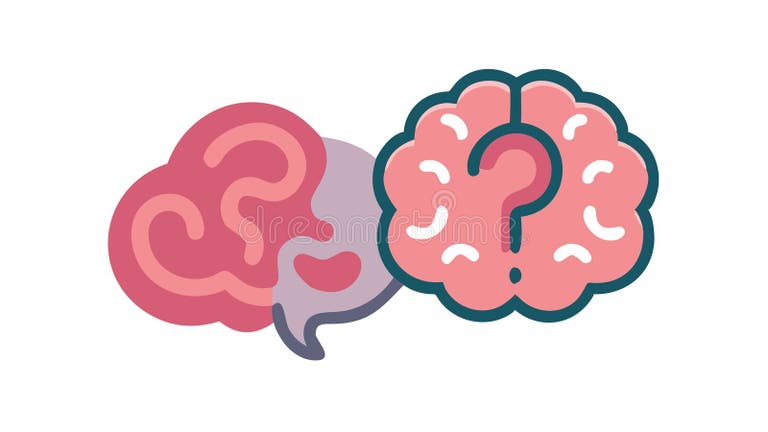 Brain with Question Mark Icon - Thinking, Confusion, and Pondering ...