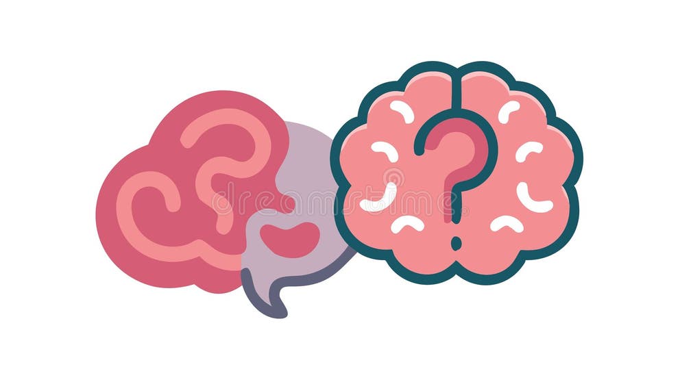 Brain with Question Mark Icon - Thinking, Confusion, and Pondering ...
