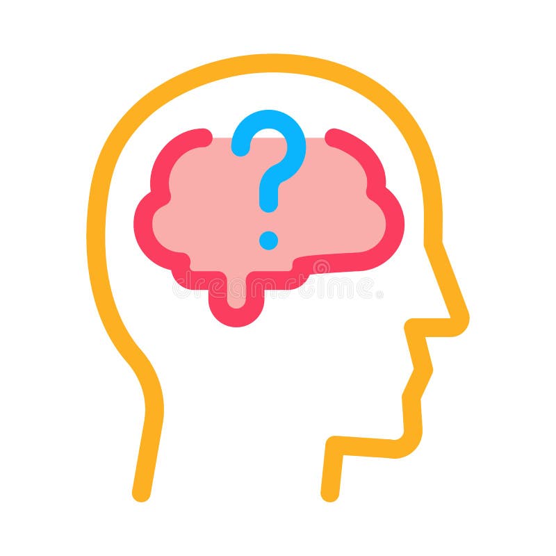 Brain Question Mark Icon Vector Outline Illustration Stock Vector ...