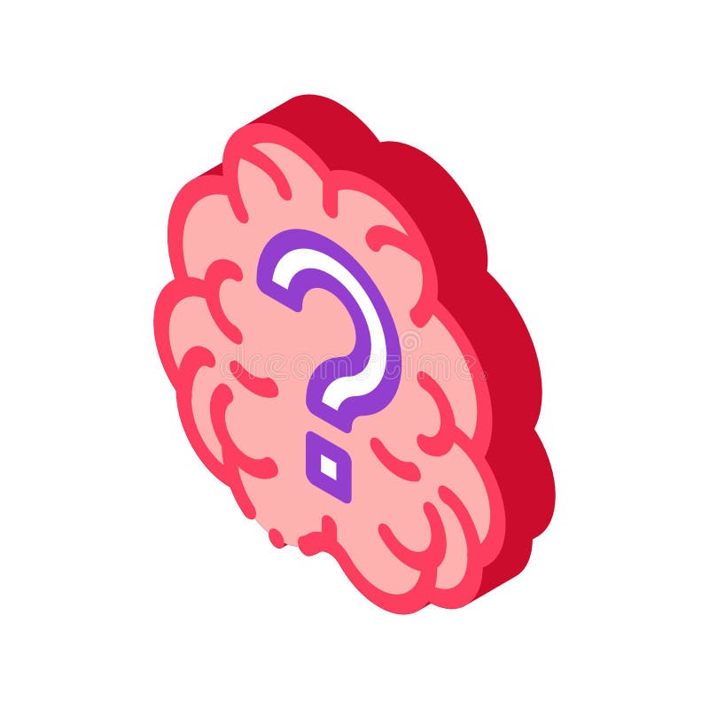 Brain and Question Mark Icon Outline Illustration Stock Vector ...