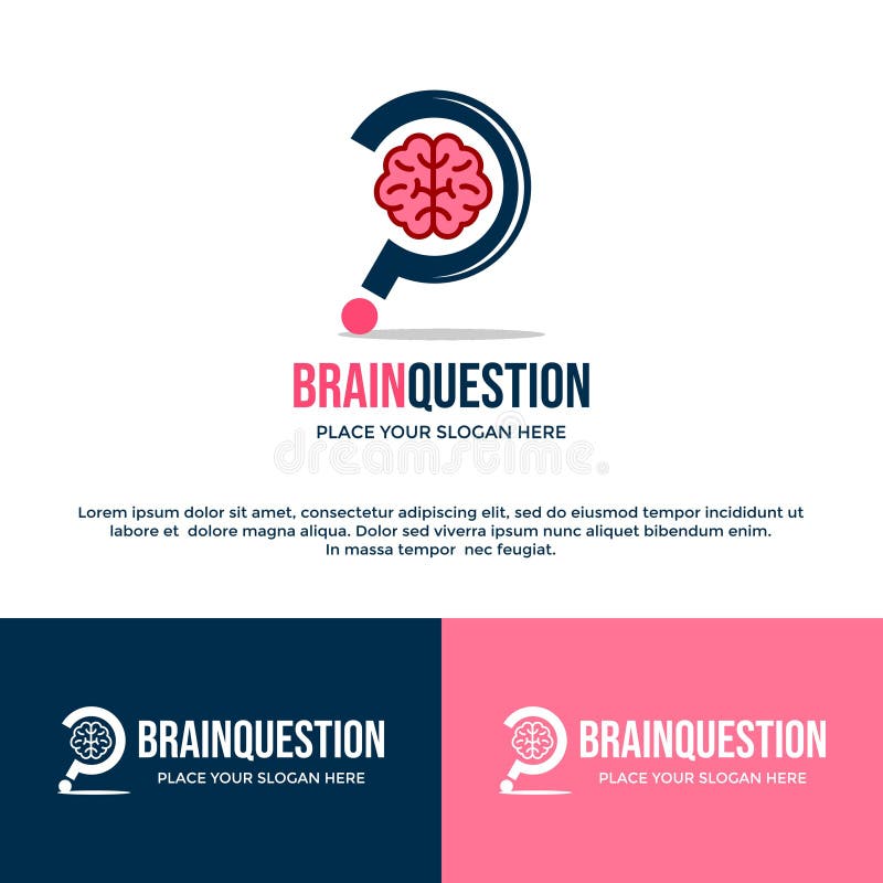 Brain Question Vector Logo Template Stock Vector - Illustration of ...