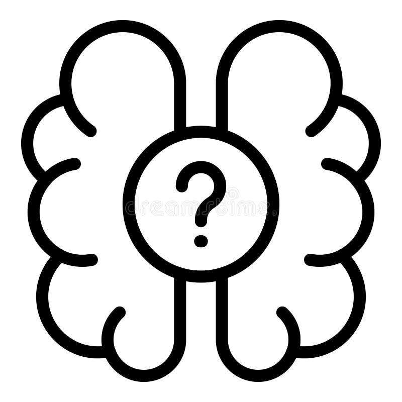 Brain Quiz Icon Outline Vector. Competition Question Stock Vector ...