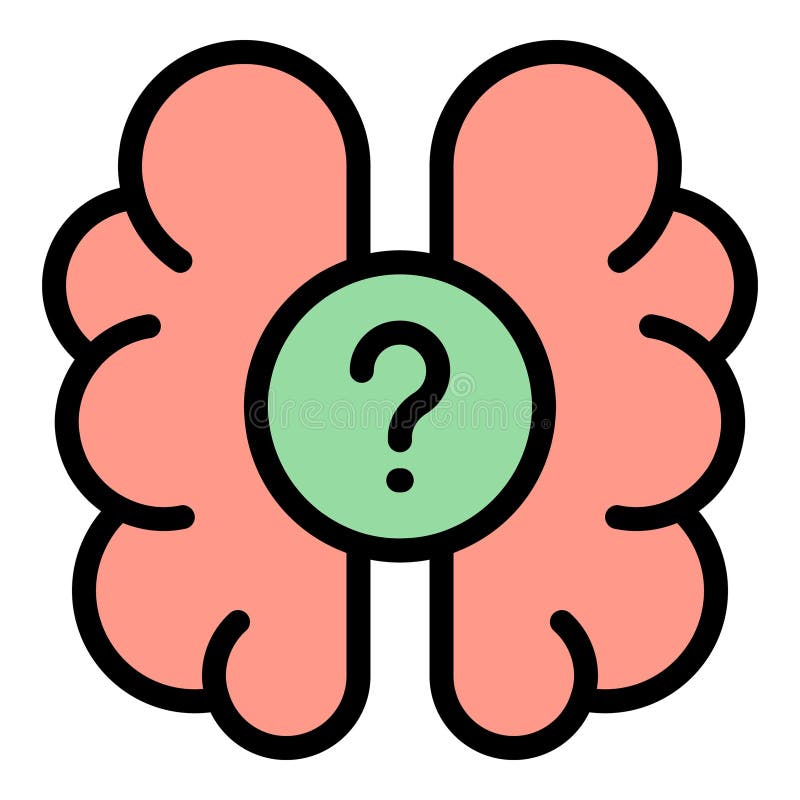 Brain Quiz Icon Vector Flat Stock Vector - Illustration of speech ...