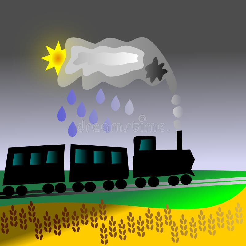 Rain train stock vector. Illustration of rail, sleet, train - 2908754
