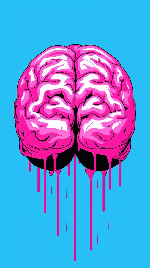 Brain Reaction Flows in Pop Art Style. Generative Ai Stock Illustration ...