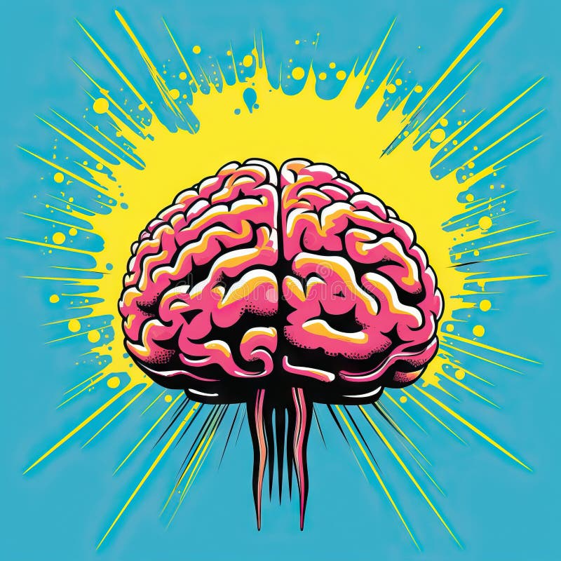 Brain Reaction, Pop Art, Simple, Minimalistic. Stock Illustration ...