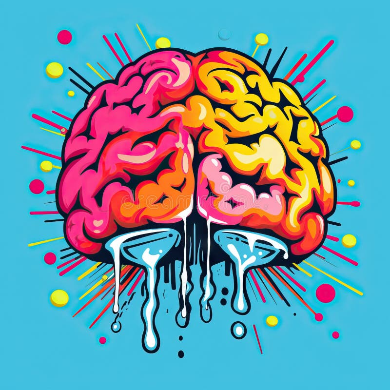 Brain Reaction, Pop Art, Simple, Minimalistic. Stock Image - Image of ...
