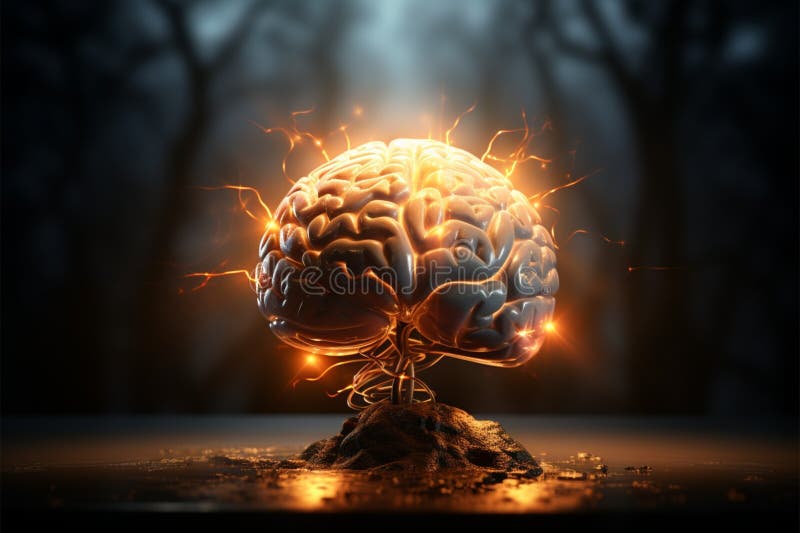 The Brain, a Receptor of Knowledge, Bathed in Illuminating Light Stock ...