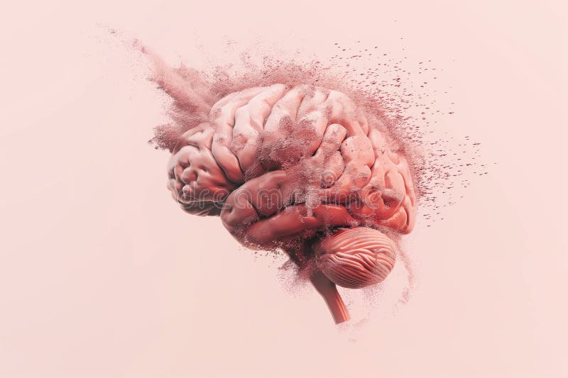 A Brain with Red Splatters All Over it Stock Illustration ...