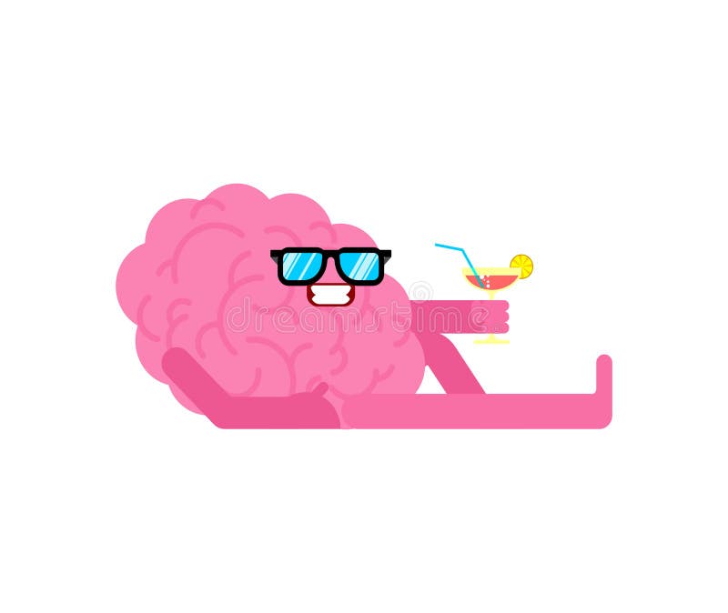 Brain Relax. Brains are Resting Stock Vector - Illustration of idea ...