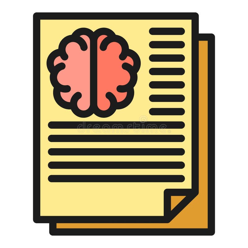 Brain Report Icon Outline Vector. Health Data Stock Vector ...