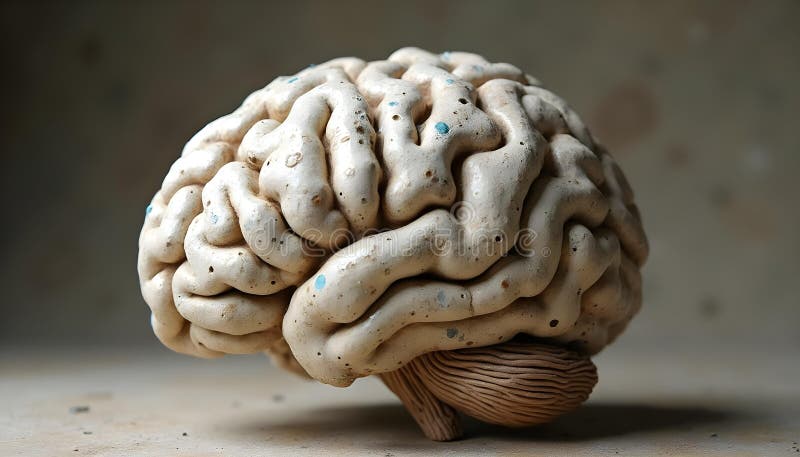 Brain Represented in Ceramic with Kintsugi Repair Symbolizing ...