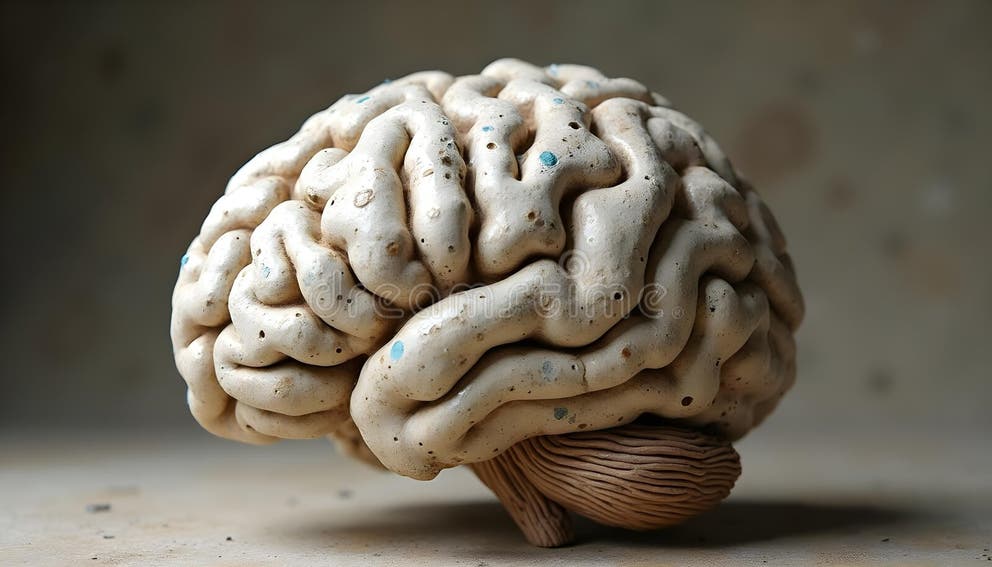 Brain Represented in Ceramic with Kintsugi Repair Symbolizing ...