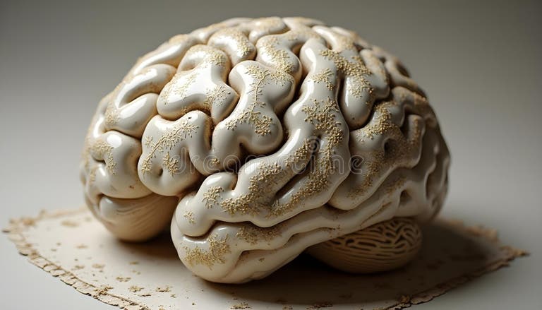 Brain Represented in Ceramic with Kintsugi Repair Symbolizing ...