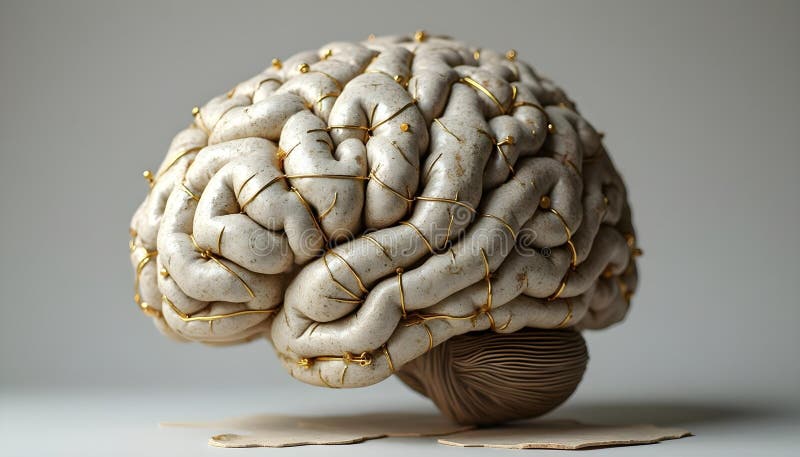 Brain Represented in Ceramic with Kintsugi Repair Symbolizing ...