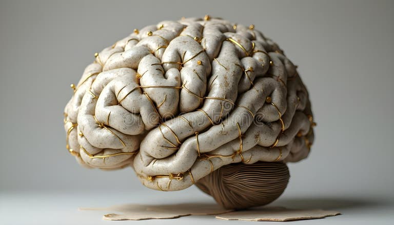 Brain Represented in Ceramic with Kintsugi Repair Symbolizing ...