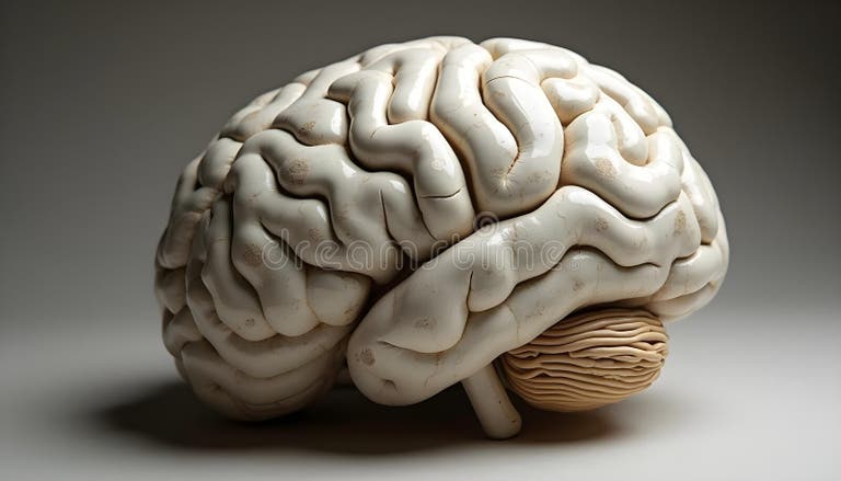 Brain Represented in Ceramic with Kintsugi Repair Symbolizing ...