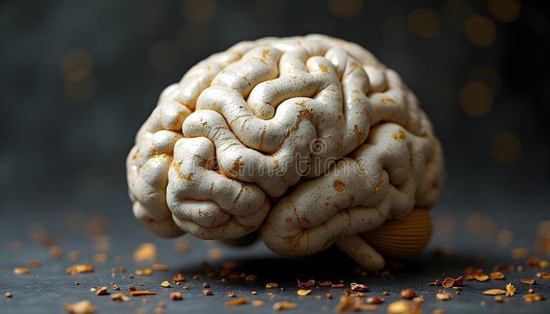 Brain Represented in Ceramic with Kintsugi Repair Symbolizing ...