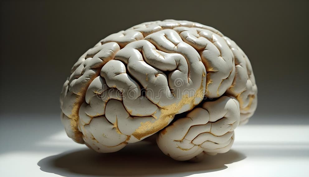 Brain Represented in Ceramic with Kintsugi Repair Symbolizing ...