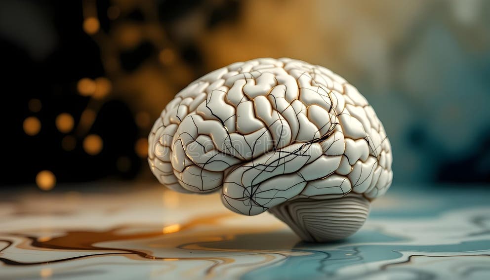 Brain Represented in Ceramic with Kintsugi Repair Symbolizing ...