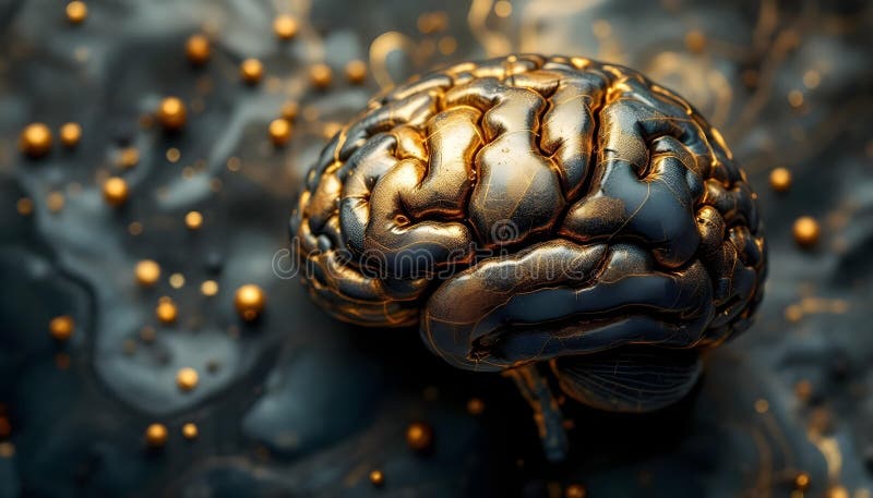 Brain Represented in Ceramic with Kintsugi Repair Symbolizing ...