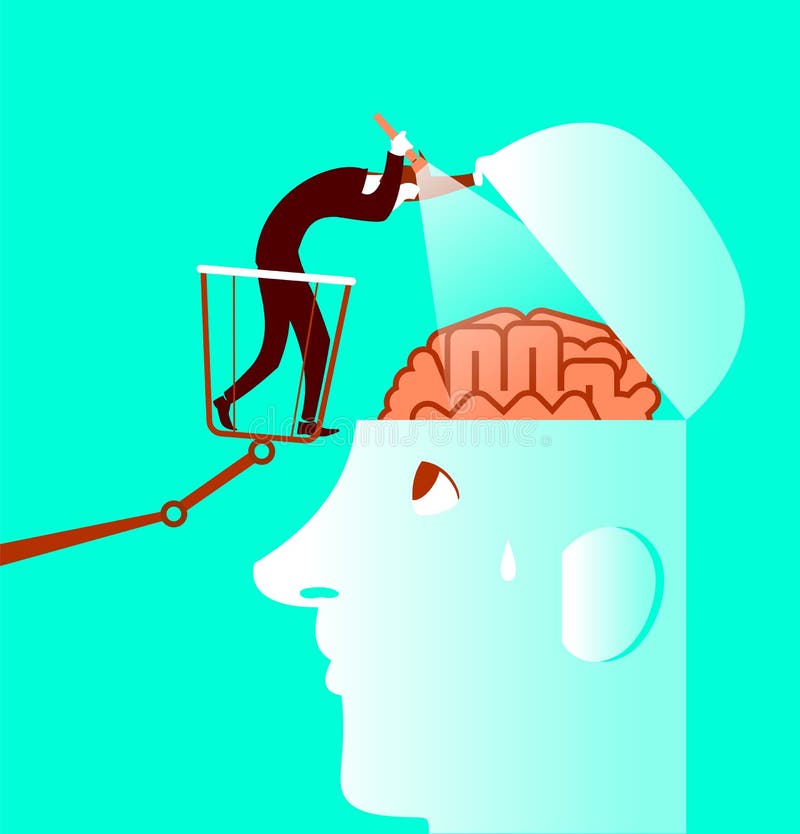 Brain Research. Closer Inspection Stock Vector - Illustration of ...