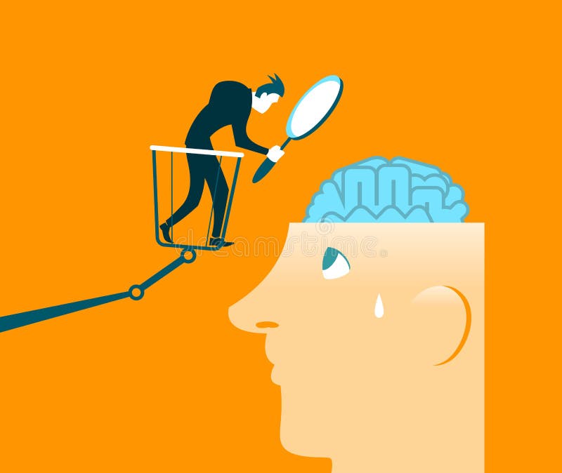 Brain Research. Closer Inspection Stock Vector - Illustration of wisdom ...