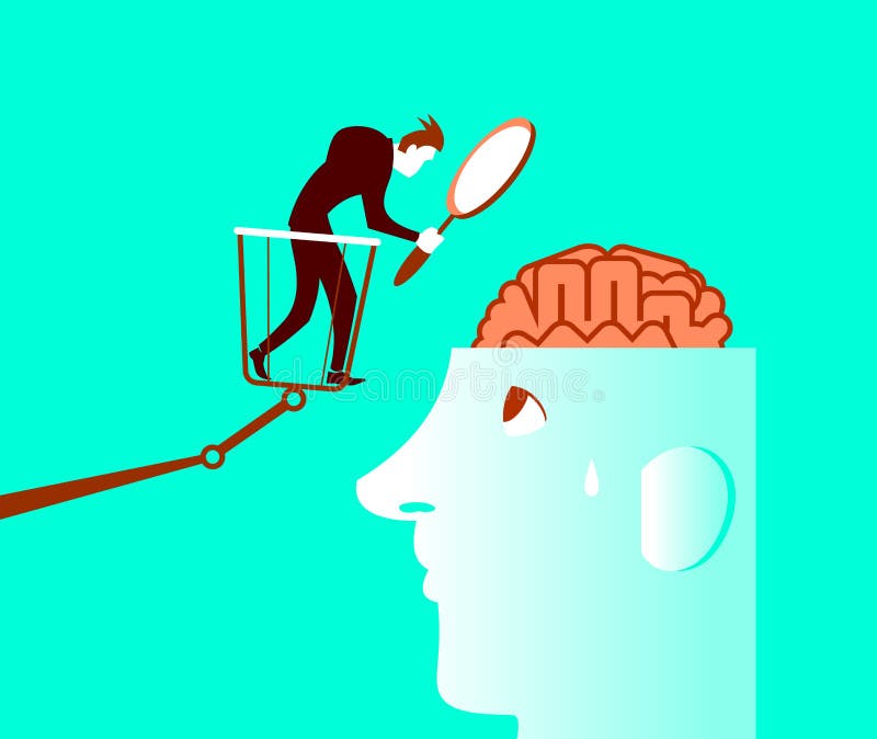 Brain Research. Closer Inspection Stock Vector - Illustration of life ...