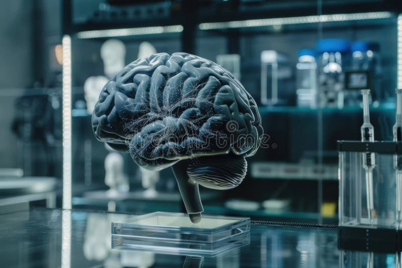 Brain Research Concept with Digital Neural Pathways and Abstract Design ...