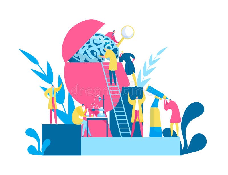 Brain Research by Scientist, Discovery Vector Illustration. Scientists ...